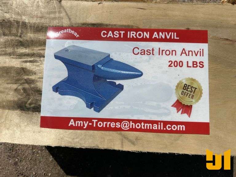 UNUSED 200 LB CAST IRON ANVIL - Jeff Martin Auctioneers, Inc.
