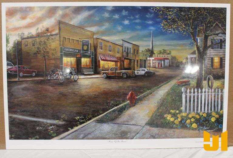 SIGNED JIM HANSEL PRINT "HOME OF THE BRAVE" 29"X 19" - Jeff Martin ...