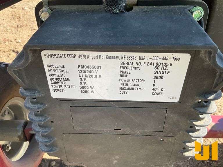 POWERMATE PM0435001 WATTS 5000 PORTABLE GENERATOR 24100105 - Jeff ...