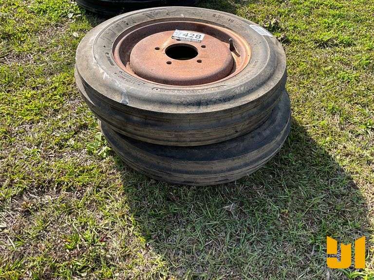 QTY OF (2) 5.00-15 TRACTOR TIRES W/ WHEELS - Jeff Martin Auctioneers, Inc.