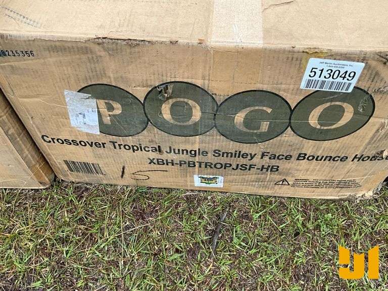 POGO CROSSOVER TROPICAL JUNGLE SMILEY FACE BOUNCE HOUSE W/ BLOWER ...