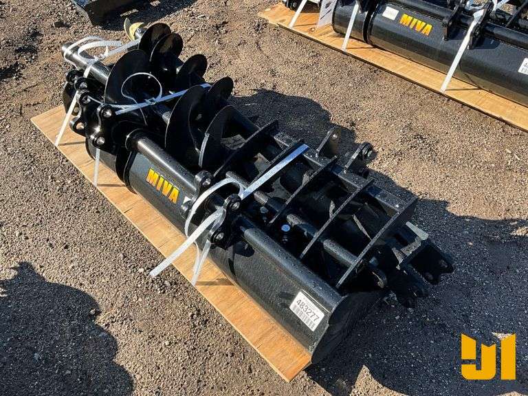 QTY OF (8) NEW/UNUSED MIVA ATTACHMENTS, QUICK HITCH, RAKE, RIPPER ...