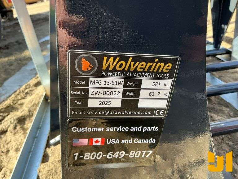 UNUSED 2025 WOLVERINE MFG-13-63W 63 INCH SINGLE CYLINDER GRAPPLE BUCKET SN: ZW-00022 - Jeff ...