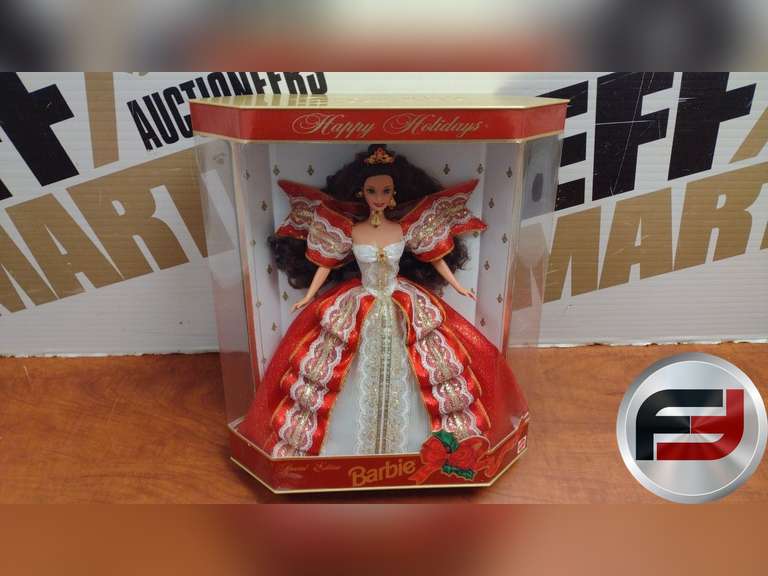 HAPPY HOLIDAYS BARBIE, SPECIAL EDITION, WRAPPED IN RED RIBBONS AND ...