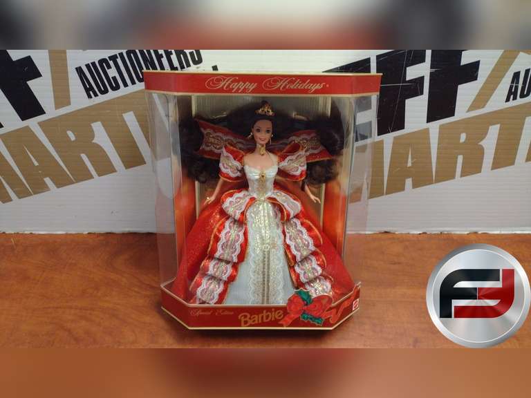 HAPPY HOLIDAYS BARBIE, SPECIAL EDITION, WRAPPED IN RED RIBBONS AND ...