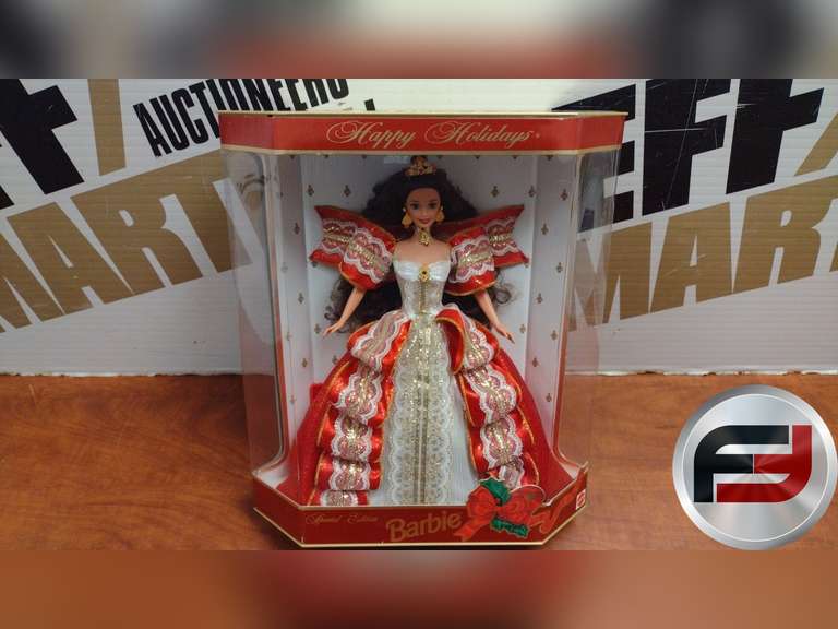 HAPPY HOLIDAYS BARBIE, SPECIAL EDITION, WRAPPED IN RED RIBBONS AND ...