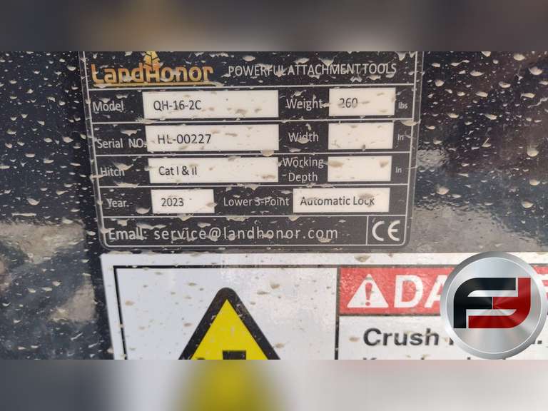 2023 LANDHONOR QH-16-2C 3-POINT ADAPTER QUICK HITCH SN: HL-00227 ...