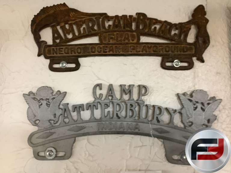 LICENSE PLATE TOPPERS, CAMP ATTERBURY, AMERICAN BEACH - Freije & Freije ...