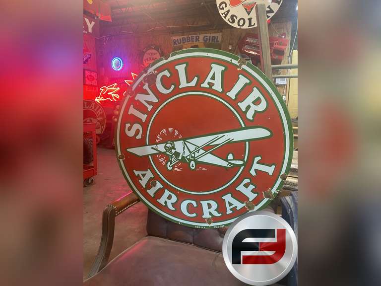 30" SINCLAIR AIRCRAFT DOUBLE SIDED PORCELAIN SIGN - Freije & Freije ...