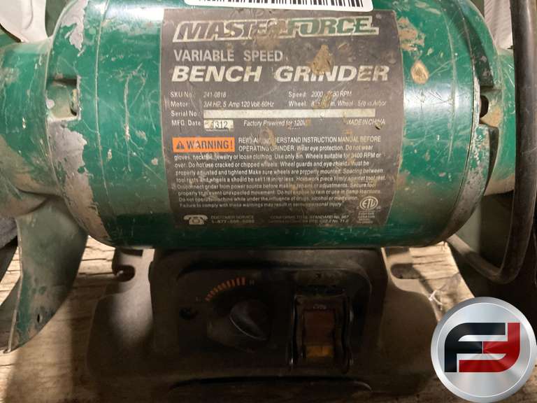 MASTERFORCE 4931 BENCH GRINDER - Freije & Freije Auctioneers