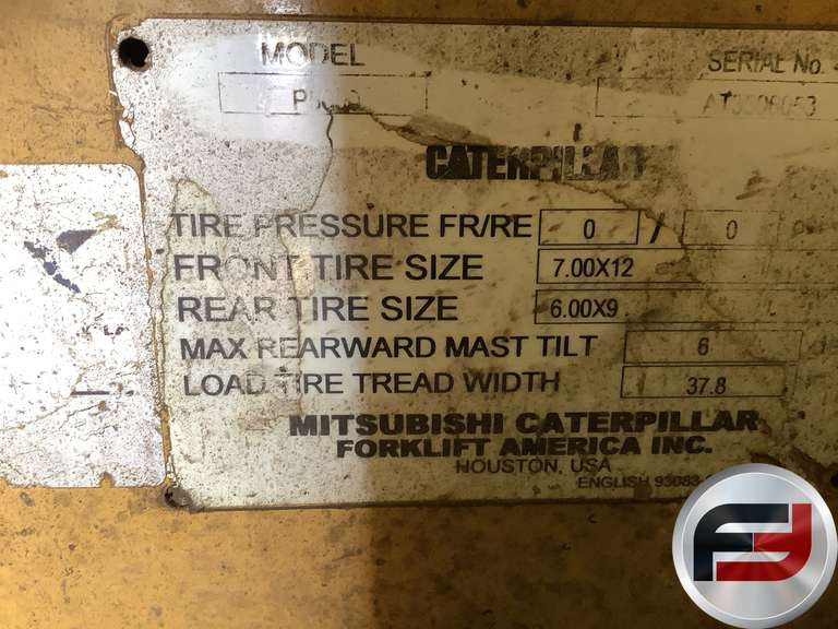 CAT P5000 CUSHION TIRE FORKLIFT SN: AT3506053 - Freije & Freije Auctioneers