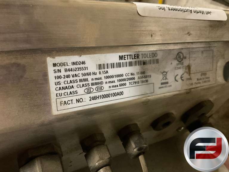 METTLER TOLEDO IND246 SN: B445235531 - Freije & Freije Auctioneers