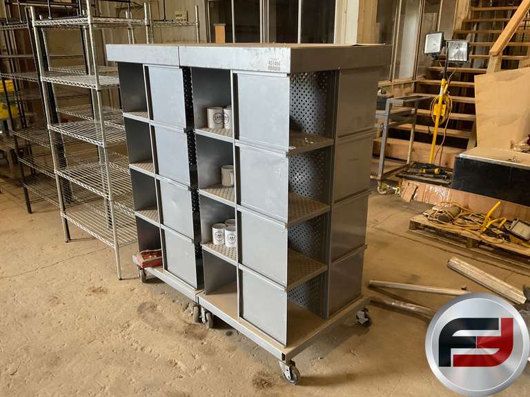 ROLLING 4 SIDED DISPLAY RACKS ON CASTERS, QTY OF 2 - Freije & Freije ...