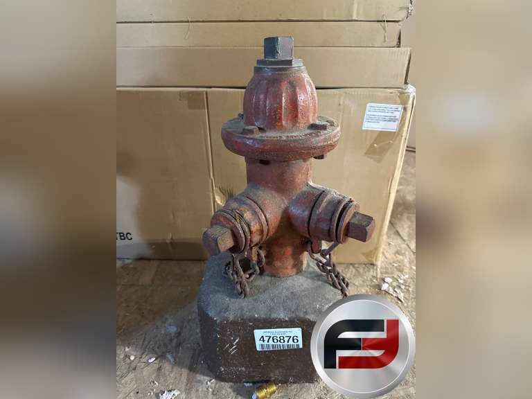 MULLER FIRE HYDRANT SET IN CONCRETE -/+ 23” TALL - Freije & Freije Auctioneers