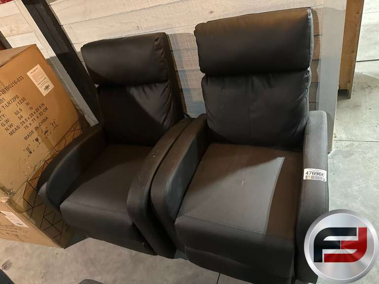 TWO BLACK HOME THEATER RECLINERS - Freije & Freije Auctioneers