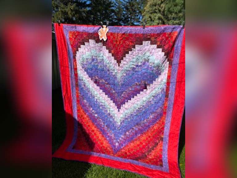 QUILT-Beautiful handmade quilt- Love for Lexi 2021- Red, Purple Hearts ...