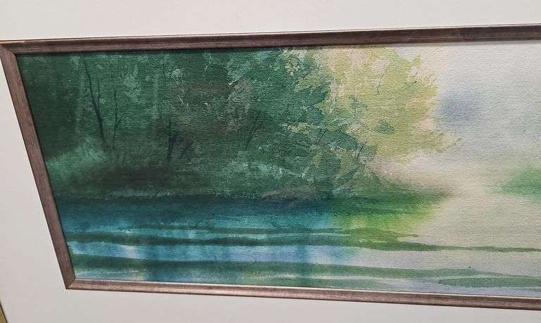 John Runions Original Water Color Fly Fishing Paiting - Kramer Auction LLC