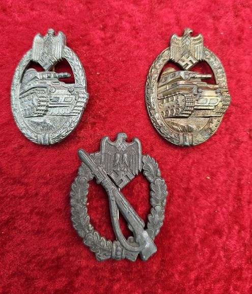 Grouping of 3 WWII German Military Badges - Kramer Auction LLC