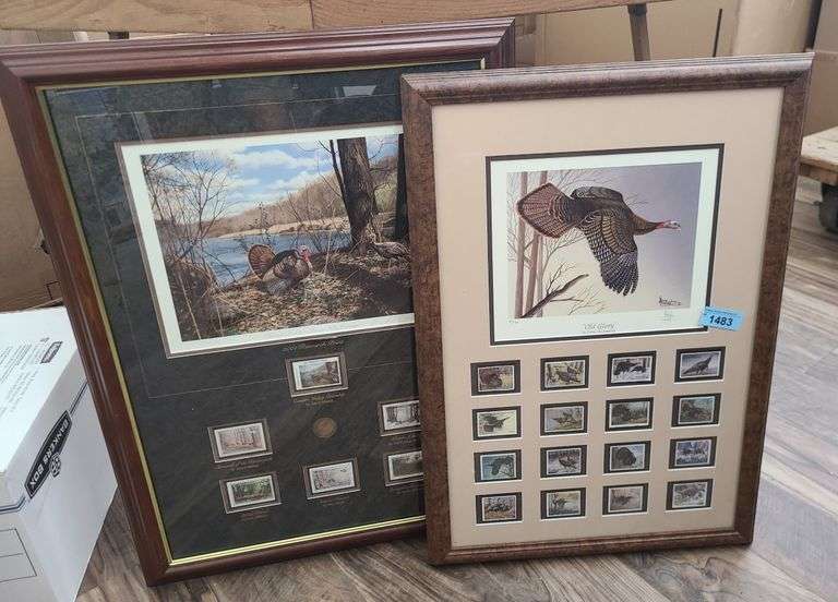 pair of NWTF Turkey Stamp Prints - Kramer Auction LLC