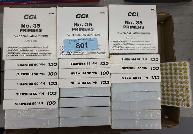 3,800 ct of CCI No. 35 50 cal BMG Rifle Primers - Kramer Auction LLC