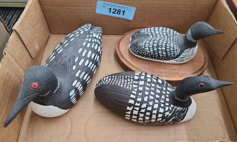 3 Carved Loons - Kramer Auction LLC