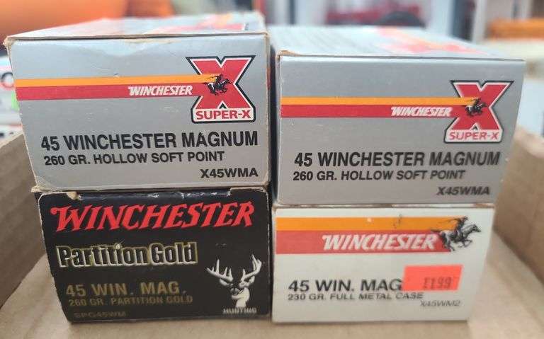66 rds of mixed 45 WIN Mag Ammo - Kramer Auction LLC