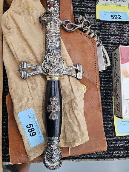 Pair of Masonic Lodge Swords w/cases - Kramer Auction LLC