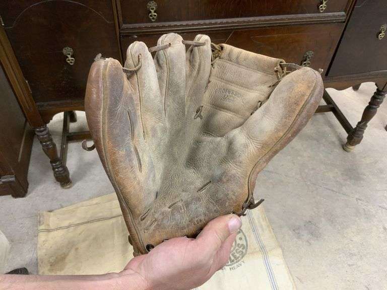 Feed sacks, baseball glove, step stool - Legacy Auction Company