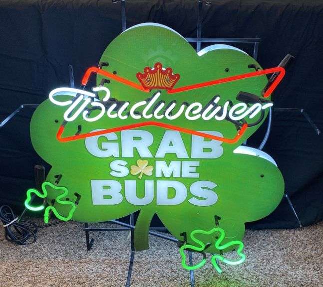 2013 Budweiser “grab some buds“ neon sign - Legacy Auction Company