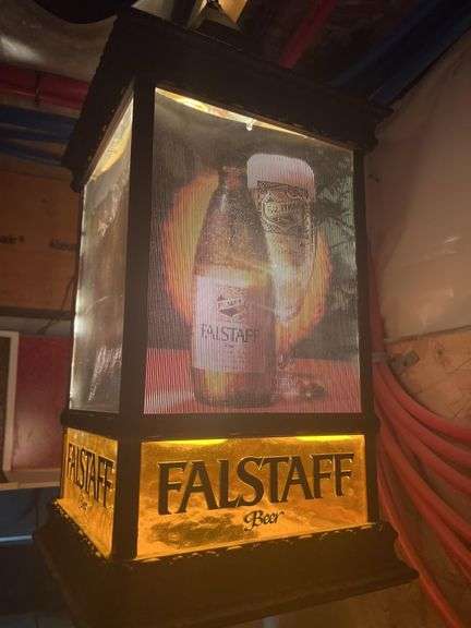 Four sided Falstaff beer rotating light with - Legacy Auction Company