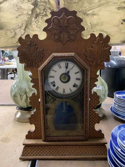 Antique shelf clock 23 in. tall - Legacy Auction Company