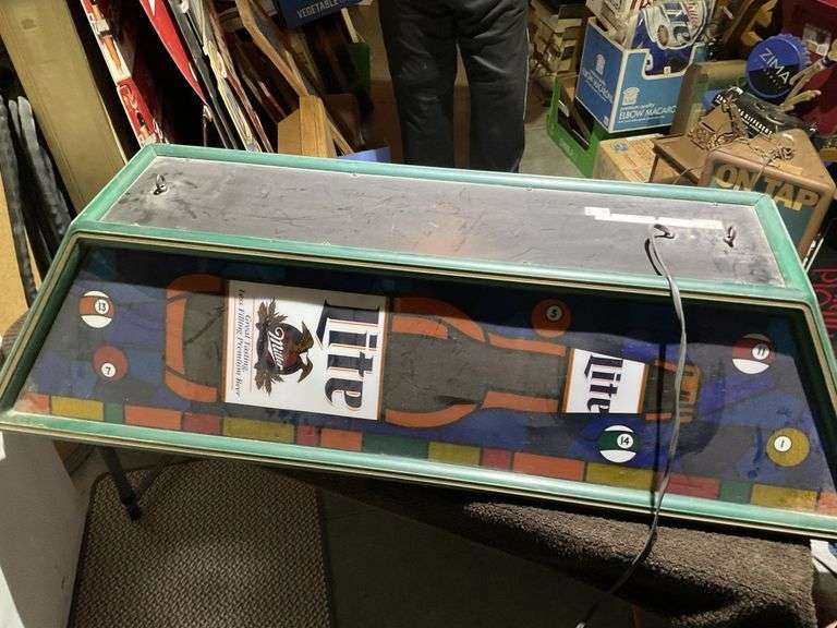 Miller Lite pool table light NOS. 49 x 22 - Legacy Auction Company