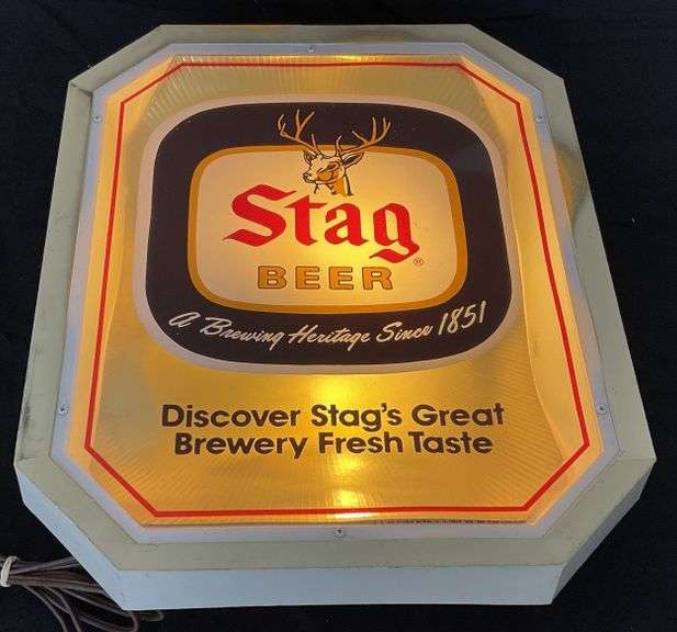 Stag beer lighted sign - Legacy Auction Company