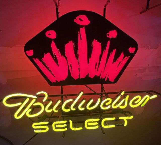 Budweiser Select Neon lighted sign approximately - Legacy Auction Company