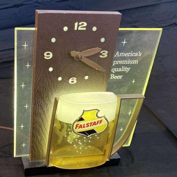 Falstaff lighted clock - Legacy Auction Company