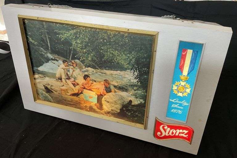 Storz beer lighted motion sign - Legacy Auction Company