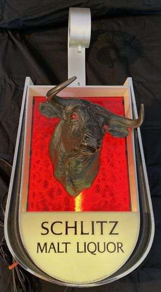 1972 Schlitz malt liquor lighted bull sign - Legacy Auction Company