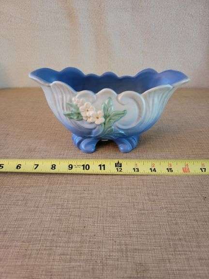 Vintage Weller Pottery Roba Blue Footed Planter - - Legacy Auction Company