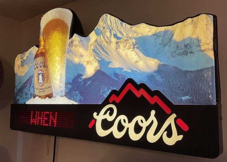 Coors beer light with display, no remote - Legacy Auction Company