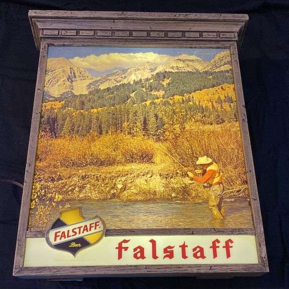 Lighted Falstaff beer sign with extra inserts - Legacy Auction Company
