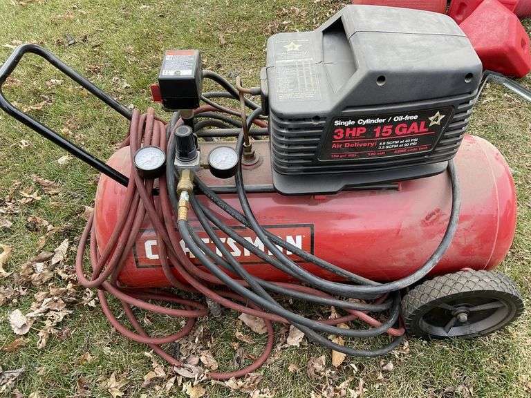 Craftsman 3 hp 15 gallon portable air compressor - Legacy Auction Company