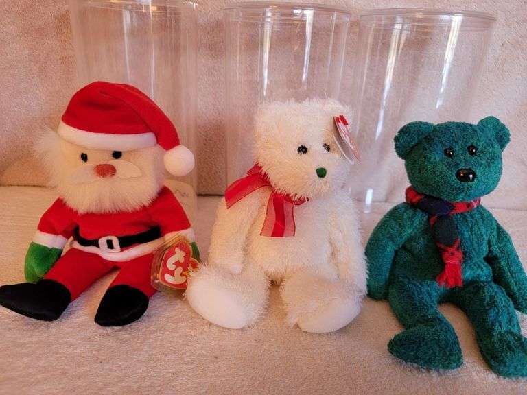 Ty Holiday Beanie Babies (3 Total w/ Display - Legacy Auction Company