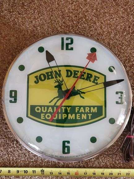 Vintage "John Deere" Pam Clock (Light & Clock - Legacy Auction Company