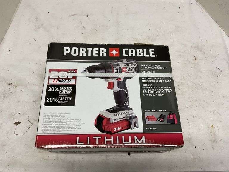 Porter cable 20 V lithium half-inch drill driver - Legacy Auction Company