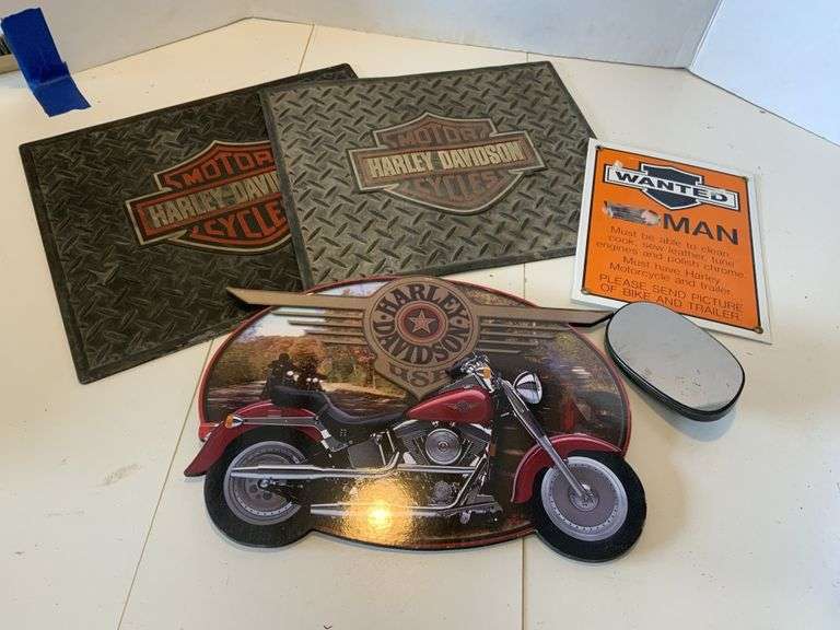 Harley Davidson mats, signs - Legacy Auction Company