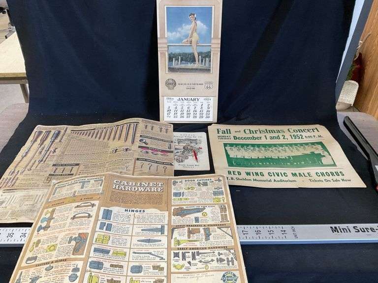 Shell calendar, misc paper items - Legacy Auction Company