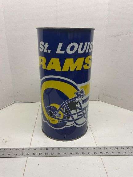 St Louis Rams metal trash can - Legacy Auction Company