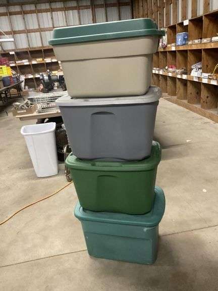 Four totes with lids - Legacy Auction Company