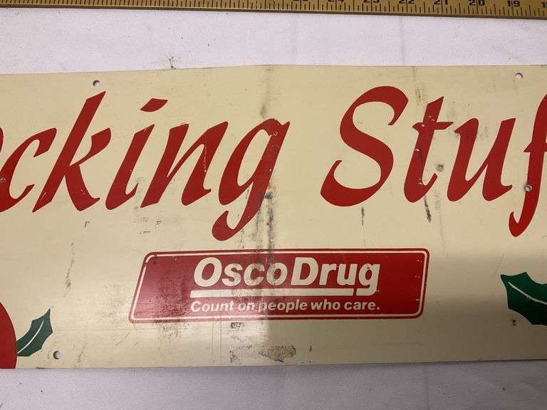 Vintage Osco Drug sign. Hard plastic, double - Legacy Auction Company