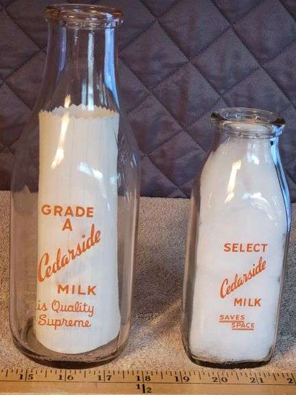 2 Vintage Milk Bottles (Quart & Pint) - Legacy Auction Company